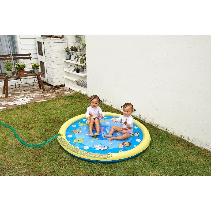JILONG（ジーロン） ラウンドスプレイプール140cm 約136×136×10cm（膨らましサイズ）JL-685474 BL/YE : かがやき屋 - 通販 - Yahoo!ショッピング