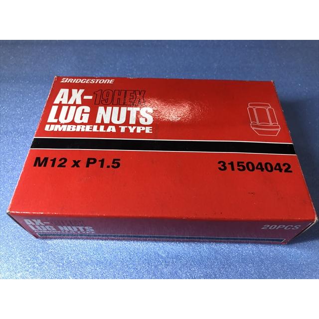 BRIDGESTONE ブリヂストン製 AX-LUG NUTS 全長35mm M12 P1.5 19HEX メッキタイプ 袋ナット 20個 ...