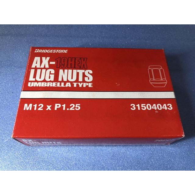 BRIDGESTONE ブリヂストン製 AX-LUG NUTS 全長35mm M12 P1.25 19HEX メッキタイプ 袋ナット 20個 ...
