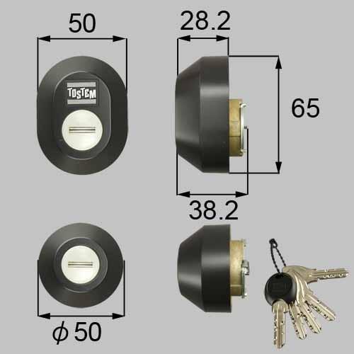 トステム PLENUSX プレナスX ドア厚33mm Z-1A3-DDTC MIWA DNシリンダー(PSシリンダー) 2個同一 刻印：QDK668・QDK751・QDK668 ブラック ...