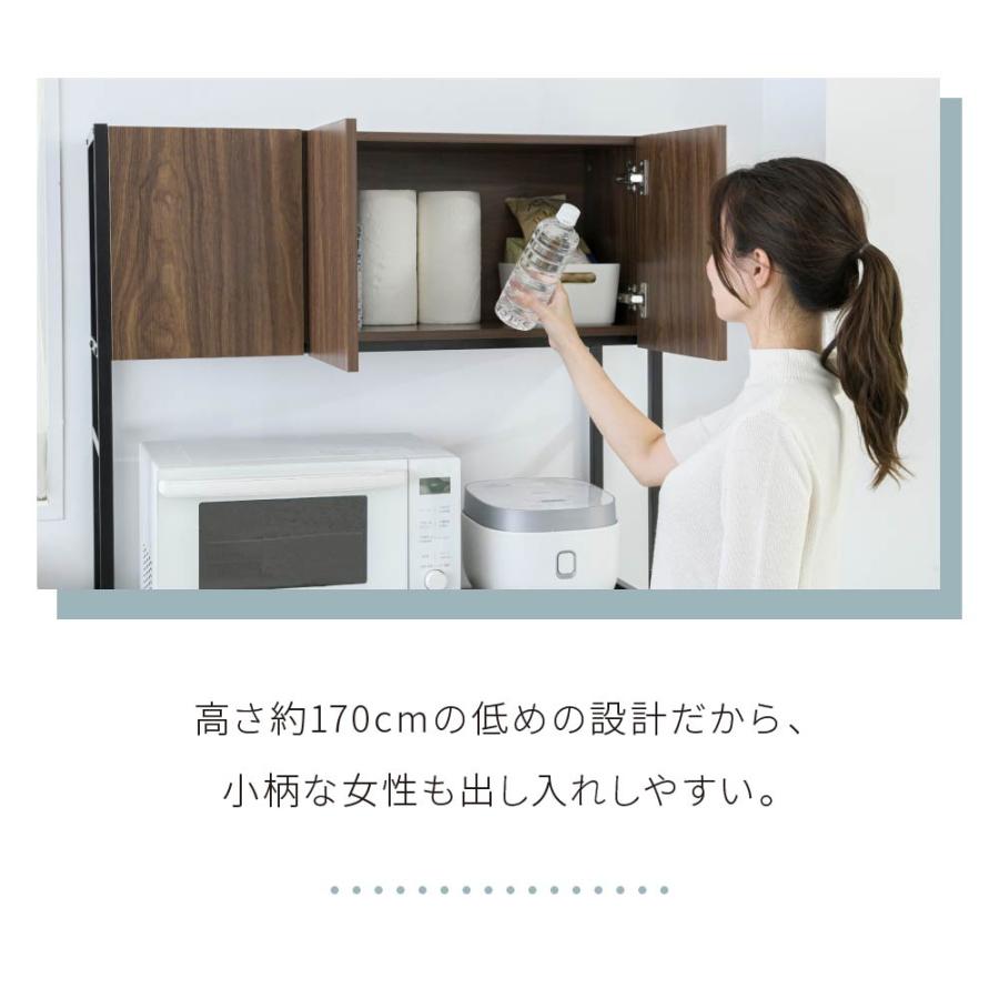 ラック キッチンラック ゴミ箱上収納 ラック キッチン 隙間収納 レンジ台 ラック 大型レンジ対応 ゴミ箱収納 レンジラック 作業台 扉付き 木製 : labo-unijk0016 ...