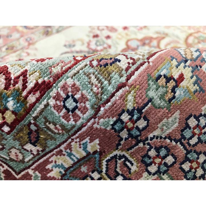 玄関マット シルク 中国段通 約62.5×93cm 260段 グリーン系 dt 玄関マット シルク 中国段通 約62.5×93cm 260段 グリーン系 dt