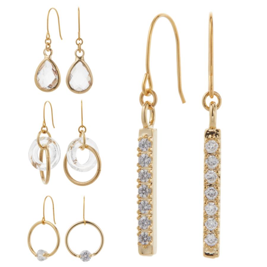 ピアス 日本製 K14ゴールドフィルドフック K14GF 14金 キュービックジルコニア 一粒 ドロップ ラウンド バー 金属アレルギー対応 爆買 : ピアス アクセサリーカラコンPIENA ...