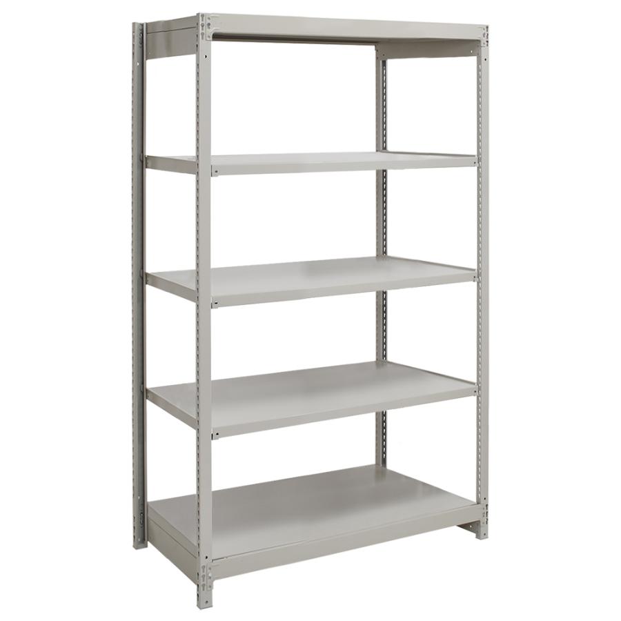 5段軽量スチールラック NBタイプ H1800 W1200 D600 単立タイプ 工場 物流 作業現場用品 倉庫 店舗 物品棚 整理整頓 アイボリー 代引不可 法人宛限定 1FH6460-5 ...