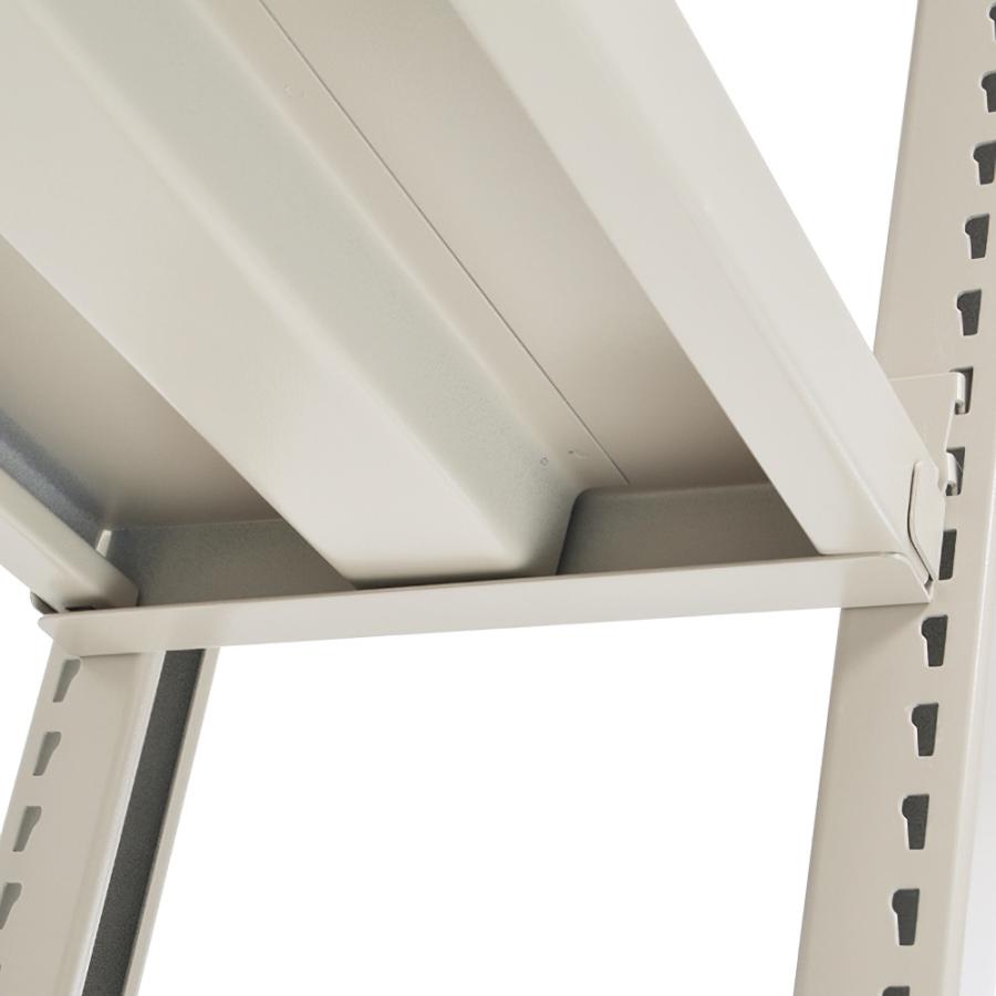 5段中軽量スチールラック 単立タイプ H1800 W1200 D600 工場 物流 作業現場用品 大型収納 収納ラック バックヤード アイボリー 代引不可 法人宛限定 2LS6460-5 ...