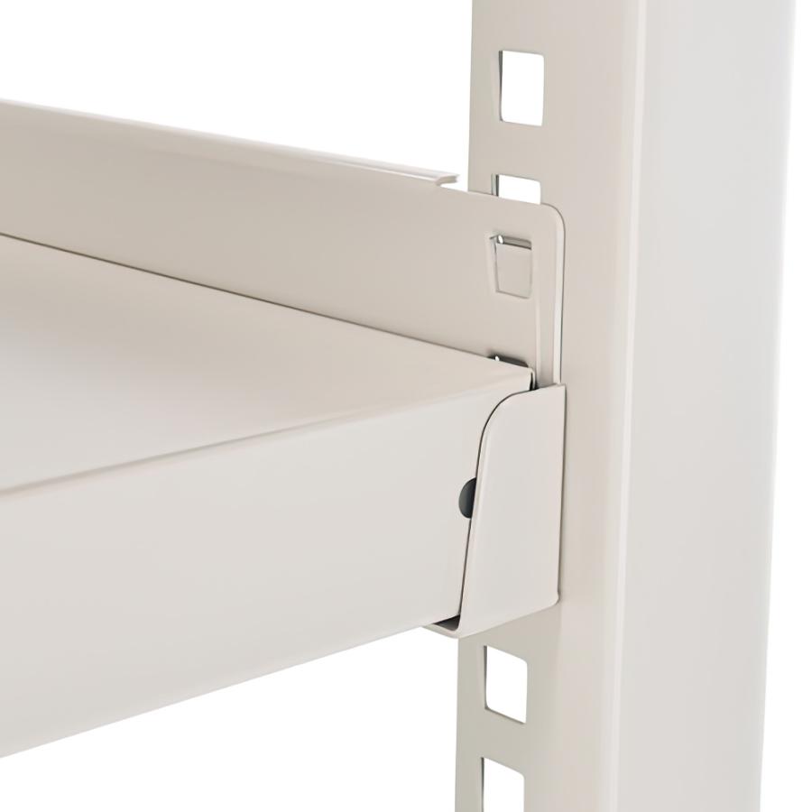 5段中量スチールラック 連結タイプ H1800 W1200 D930 工場 物流 作業現場用品 大型収納 収納ラック バックヤード アイボリー 代引不可 法人宛限定 3MS6490-5R ...