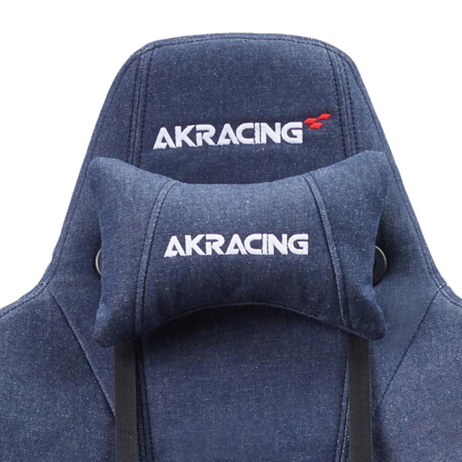 AKRacing Premium Denim ゲーミングチェア W700 D660 H1305-1370 肘付き デニム生地 PCチェア 代引不可 テレワーク応援 BT-AG7634 個人宅配 ...