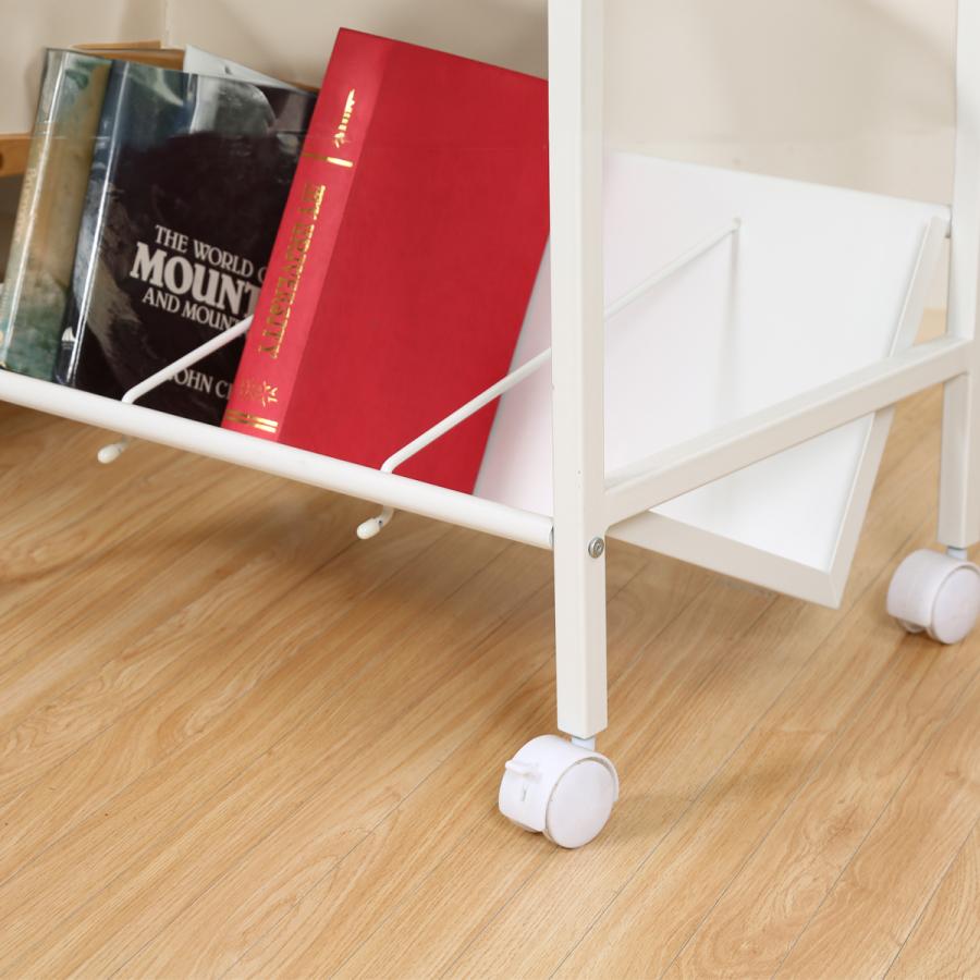 ホワイトファイルワゴン 3段傾斜タイプ W550 D400 H1120 ワゴン デスク周辺用品 キャスター付き 斜め スチール ラック 雑誌収納 代引不可 法人宛限定 FB-TG-3 :FB ...