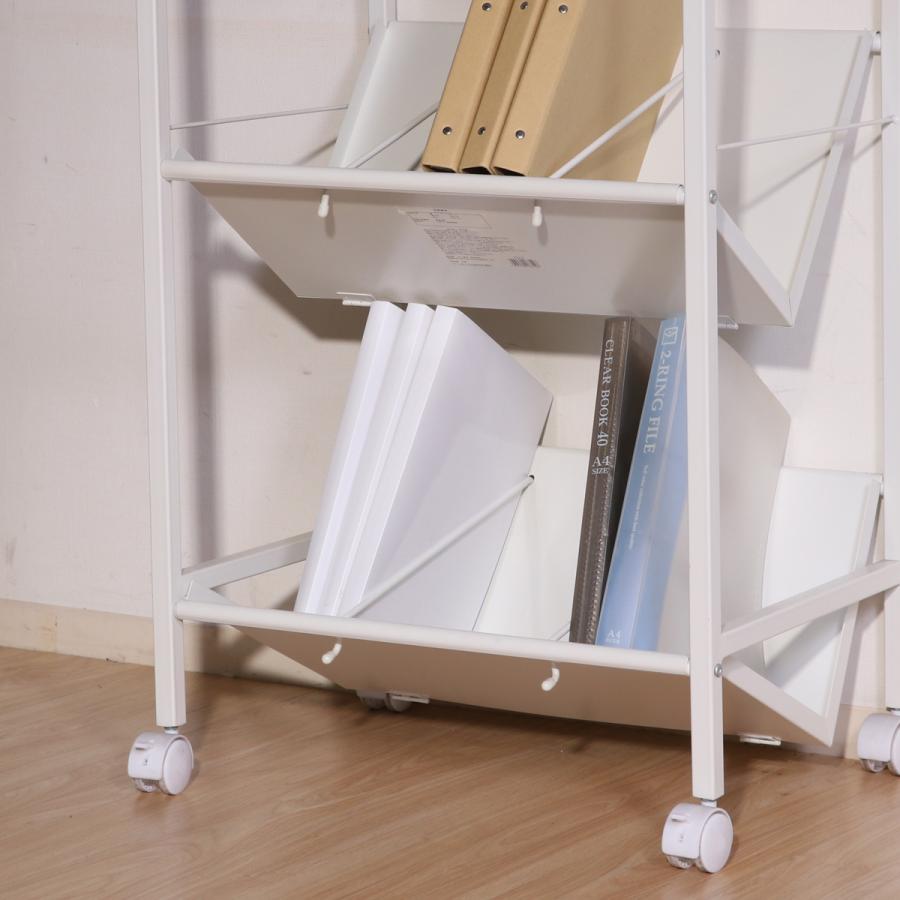 不二貿易 ホワイトファイルワゴン 3段傾斜タイプ W550 D400 H1120 ワゴン デスク周辺用品 キャスター付き 雑誌収納 代引不可 テレワーク応援 FB-TG-3 個人宅配送費込B ...