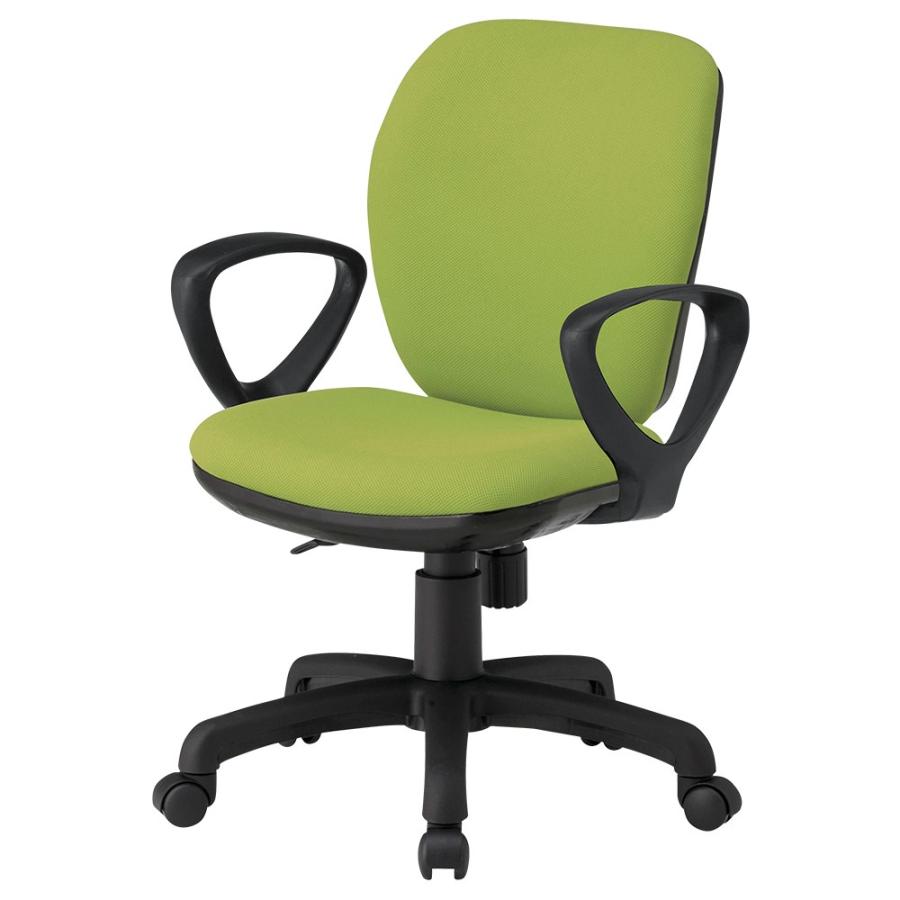 藤沢工業 ビジネスチェアFST77 ミドルバックタイプ 肘付き オフィスチェア 事務椅子 オレンジ/モスグリーン/ネイビー/ブラック 代引不可 ...