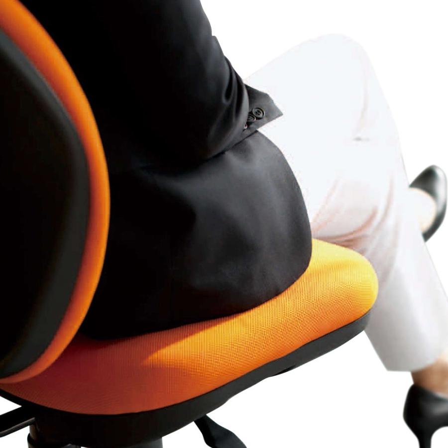 藤沢工業 ビジネスチェアFST77 ミドルバックタイプ 肘無し W445 D620 H830-920 オフィスチェア オレンジ/モスグリーン ...