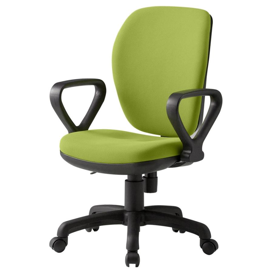 藤沢工業 ビジネスチェアFST77 ハイバックタイプ 肘付き W580 D630 H900-990 オフィスチェア オレンジ/モスグリーン ...