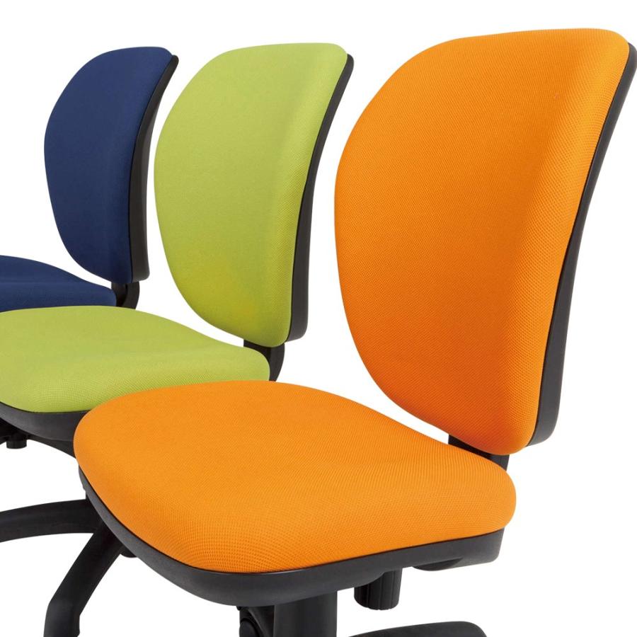 ビジネスチェアFST77 ハイバックタイプ 肘無し W445 D630 H900-990 オフィスチェア オレンジ/モスグリーン/ネイビー ...