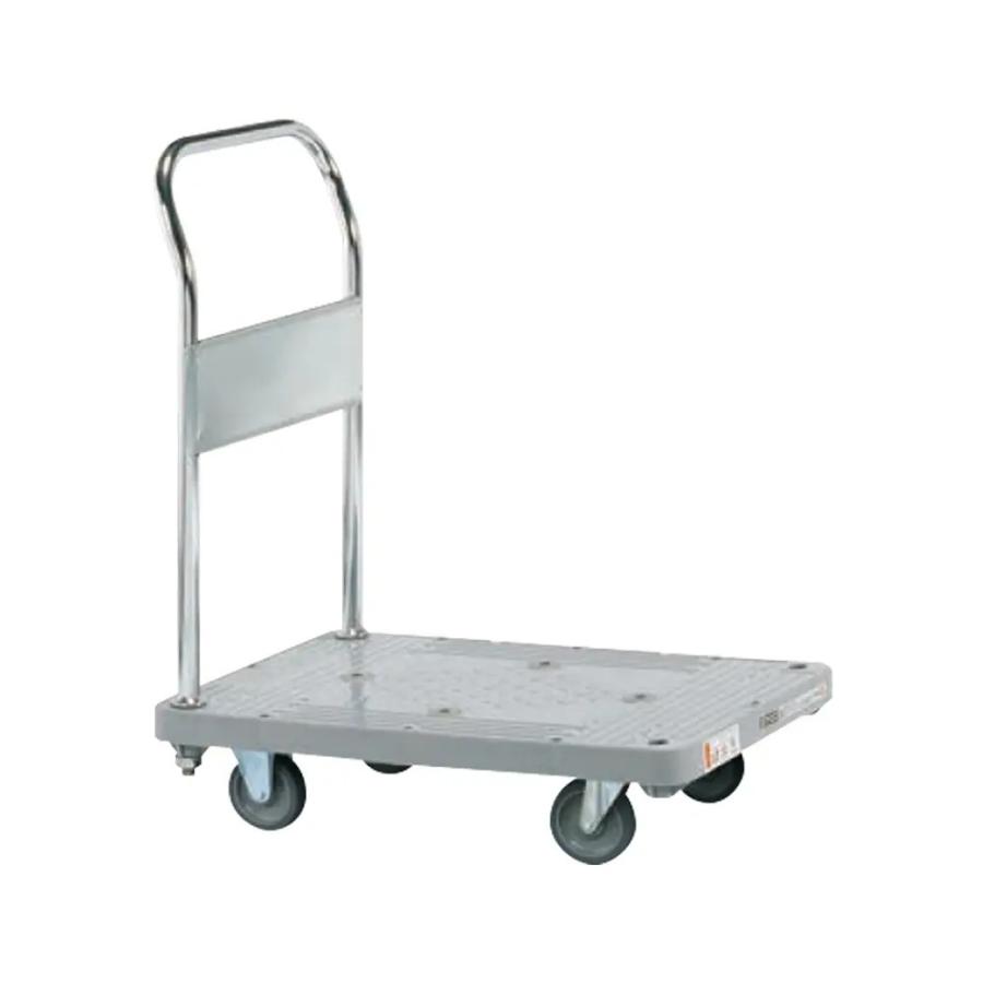 樹脂ハンドカー 固定ハンドルタイプ W720 D465 H836 台車 運搬機器 ハンドカー 滑り止め付き 軽い樹脂製 平台車 グレー 代引不可 法人宛限定 SA-SHN10-K : オフィス ...