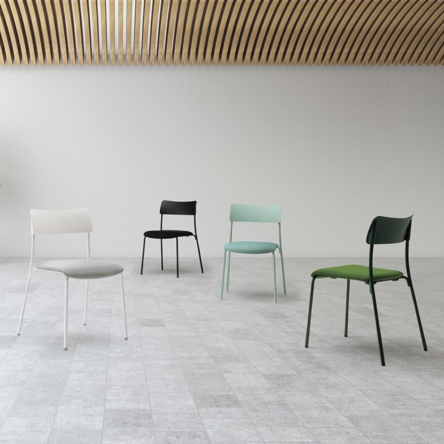 国内メーカー品 カラー4本脚ミーティングチェア W513 D512 H773 スタッキング可 事務椅子 会議椅子 オフィスチェア イス 代引不可 法人宛限定 SN-CM102MY :SN ...