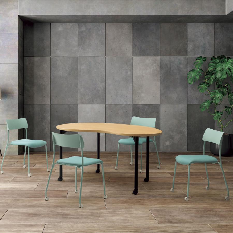 国内メーカー品 キャスター付きカラーミーティングチェア W528 D517 H773 スタッキング可 会議椅子 オフィスチェア 代引不可 法人宛限定 SN-CM102MYC : sn ...