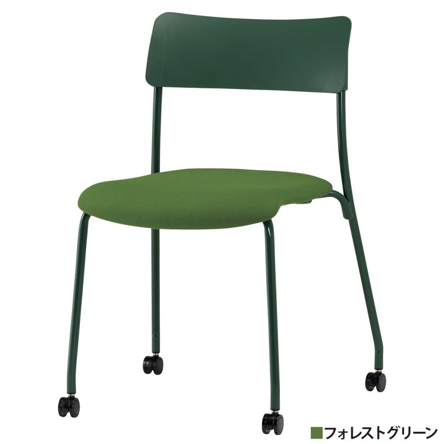 国内メーカー品 キャスター付きカラーミーティングチェア W528 D517 H773 スタッキング可 会議椅子 オフィスチェア 代引不可 法人宛限定 SN-CM102MYC : sn ...