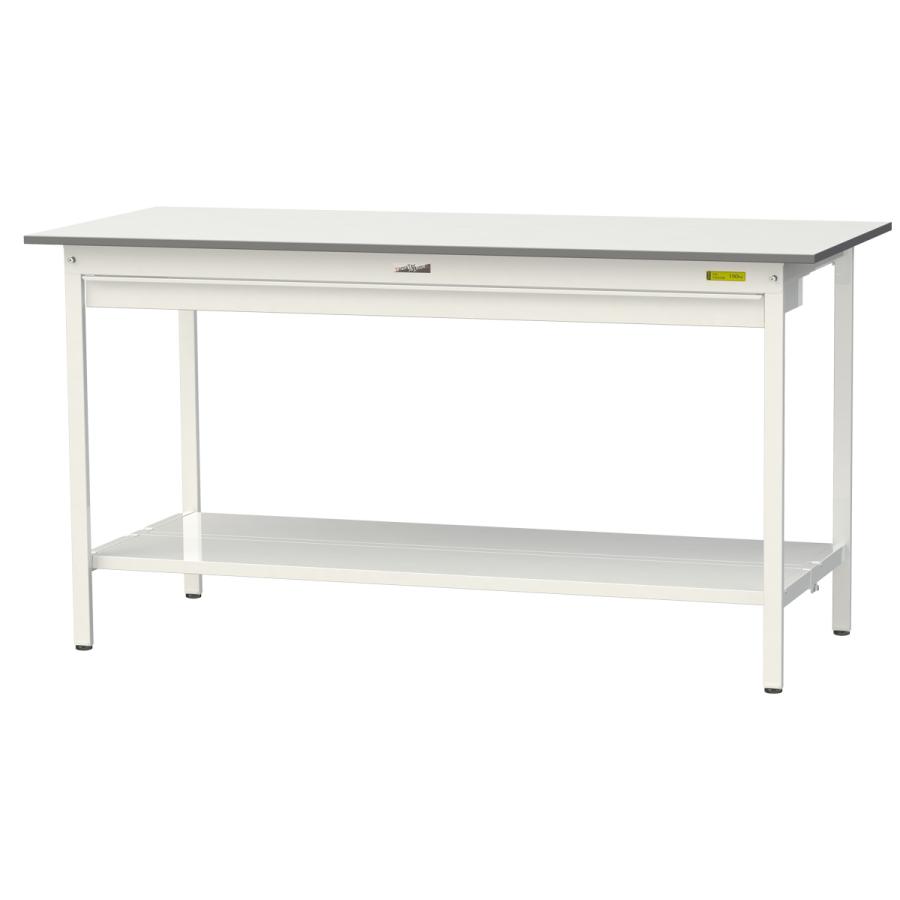 国内メーカー品 ワイド引出し付き固定式ワークテーブル ハイタイプ W1800 D750 H950 全面棚板付き 作業台 鳥居脚 代引不可 法人宛限定 YYI-SUPH1875W-TT ...