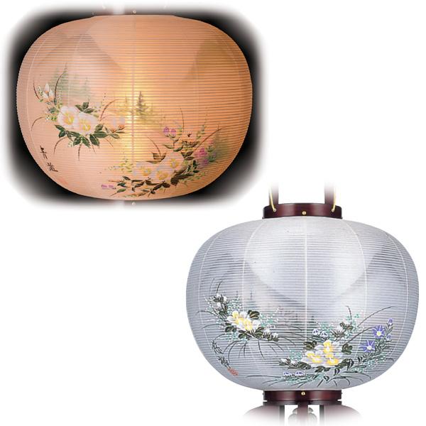 盆提灯 提灯 お盆 行灯 電気コード式 コードレス LED電池式対応可 二重張り 本紫檀 尺一行灯 花山水 7381-62 : 家具のコンシェルジュ - 通販 - Yahoo!ショッピング