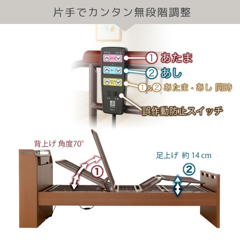 電動セミダブルベッド単品 介護ベッド 家庭用 電動リクライニング 介護 介助 高さ調整 電動ベッド H MFB-8902 JKSD 2モータータイプ : 家具RUSH - 通販 - Yahoo ...