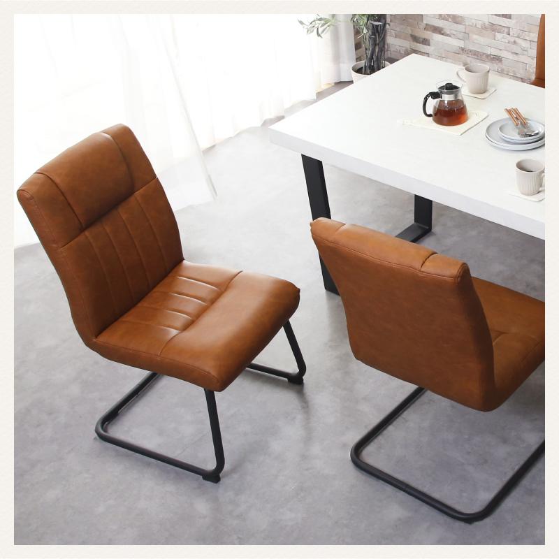 KAGUWORLD ダイニングチェア 2脚セット おしゃれ 高級感 PUタイプ 椅子 黒脚 食卓用 モダン カンティレバー ハイバック シンプル レザー カフェ トゥール : 家具RUSH ...