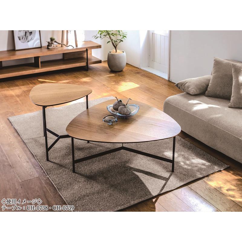 リビングテーブル 机 ローテーブル サイドテーブル 三角形 幅56cm 奥行54.5cm 高さ52cm 天板 ホワイトオーク突板 スチール脚 グレー CH-0738 : カグロー Yahoo ...