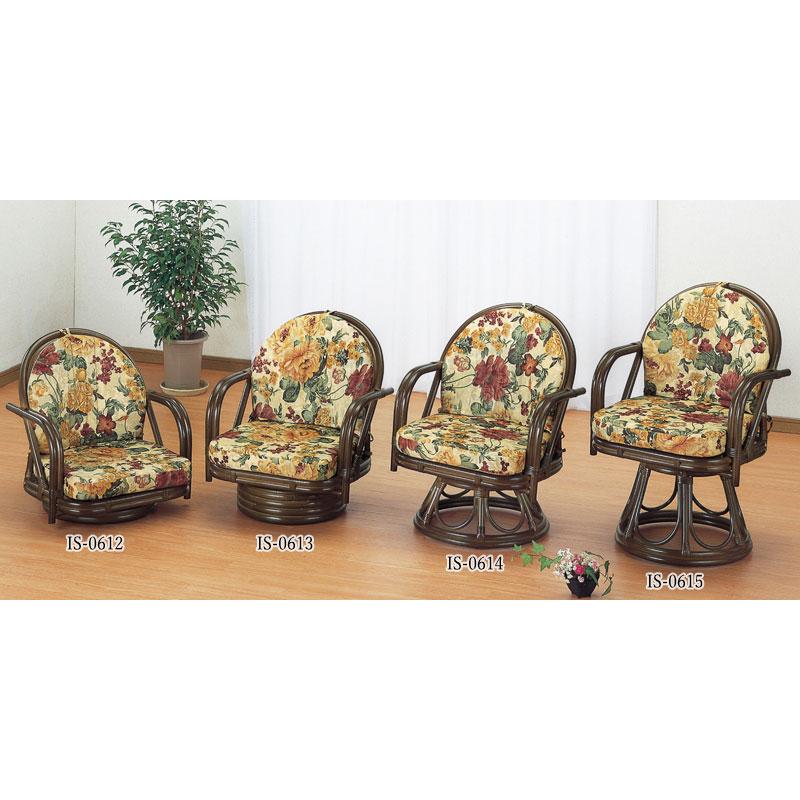 アームチェア 座椅子 ラウンドチェアー 座面回転式 ミドルタイプ ラタン家具 籐家具 天然素材 IS-0613 : カグロー Yahoo!店 - 通販 - Yahoo!ショッピング