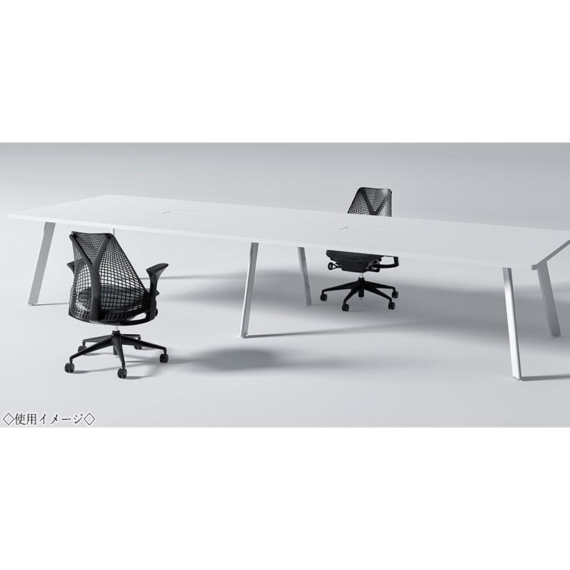 ミーティングテーブル 机 会議テーブル 幅240cm 奥行120cm ワイヤリングBOXタイプ メラミン化粧板 木目 茶 白 NS-0075 : カグロー Yahoo!店 - 通販 ...