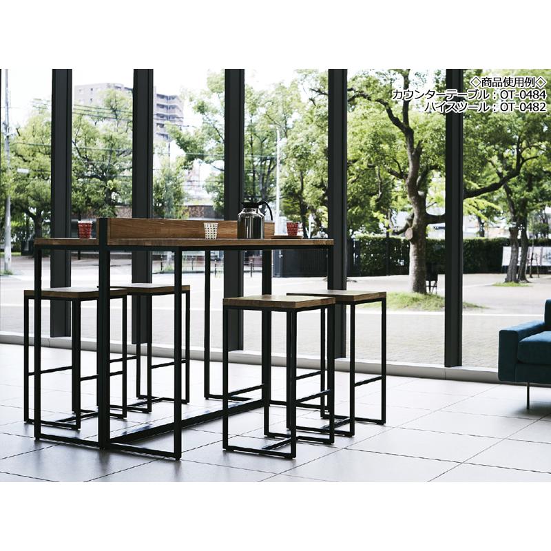 ハイテーブル カウンターテーブル スタンド 2人用 角形 長方形 木製天板 メタルフレーム スチールフレーム シンプル インダストリー 幅150cm OT-0484 : カグロー Yahoo ...