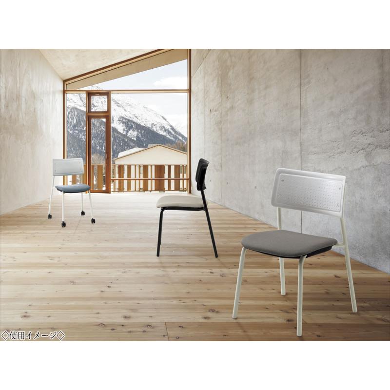 4脚セット ミーティングチェア スタッキングチェア 多目的イス キャスター脚タイプ スチール 粉体塗装 ホワイトフレーム SA-0417 : カグロー Yahoo!店 - 通販 - Yahoo ...