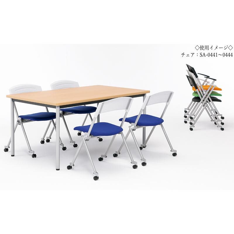 4脚セット ミーティングチェア 会議イス ネスティング可能 スタッキング可能 樹脂ホワイト 肘なし アルミ 粉体塗装 キャスター付 布張り SA-0444 : カグロー Yahoo!店 ...