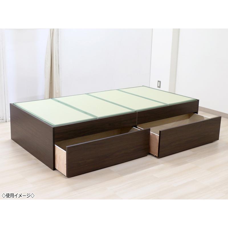 畳ベッド 木製ベッド ヘッドレス 薄型畳付 ハイタイプ オープン型 引出付 シングル Sサイズ 幅100 奥行200cm ダークブラウン TM-0226 : カグロー Yahoo!店 - 通販 ...