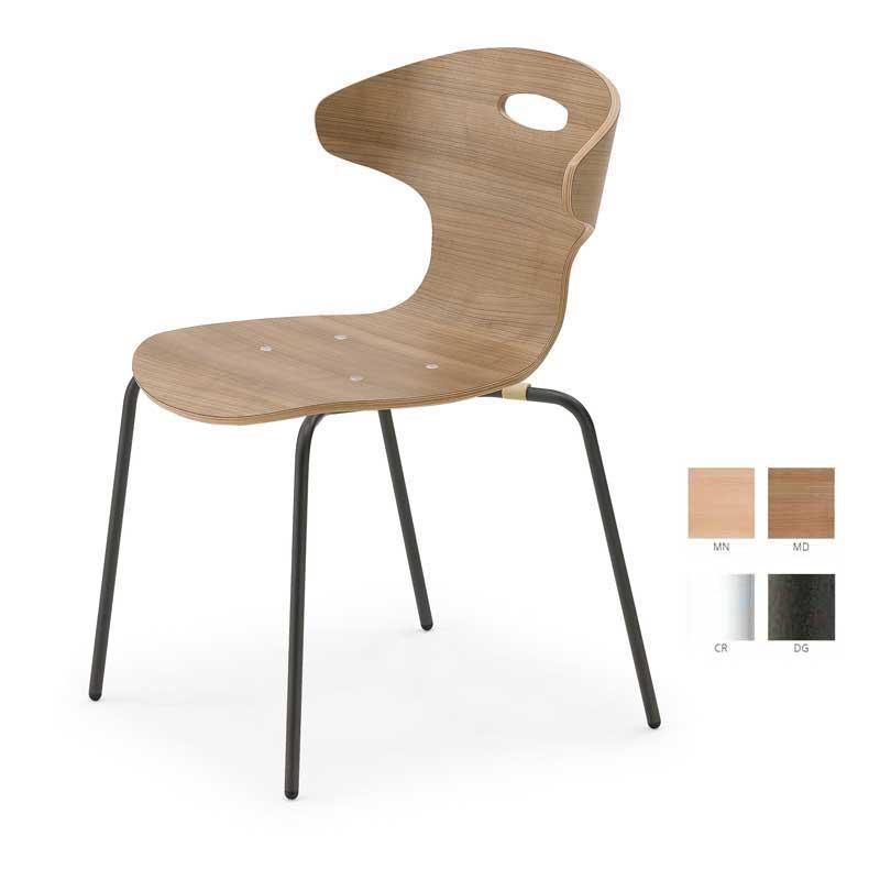 椅子 おしゃれ カフェチェア カフェ オフィスチェア 多目的 板座 メタル 椅子 4本脚 店舗業務用家具 temora-dgmd ...