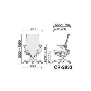 KOKUYO コクヨ CR-2833 オフィスチェア Bezel ファンクショナルタイプ＜ランバーサポート付き＞ 樹脂タイプ 可動肘 ブラックフレーム（背座別色） : カグ・ステーション ...
