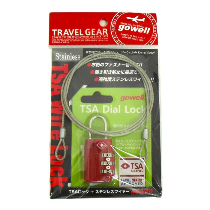 gowell 防犯グッズ TSAダイヤルロックGX レッド 1mワイヤー セット メール便可 南京錠 防犯 セキュリティ 盗難 スリ 防止 海外 旅行 トラベル スーツケース 鞄 : 海外電気 ...