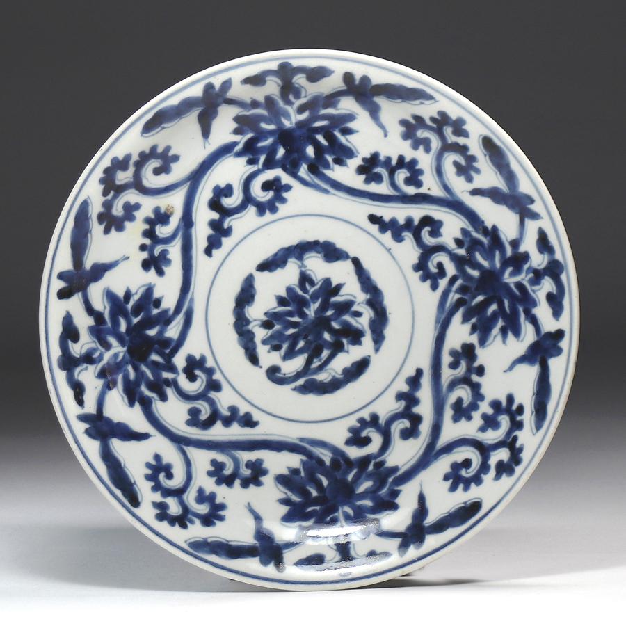 江戸時代後期 染付 花唐草文皿 N25 : KAIKAROMAN 開花浪漫 直営店 - 通販 - Yahoo!ショッピング