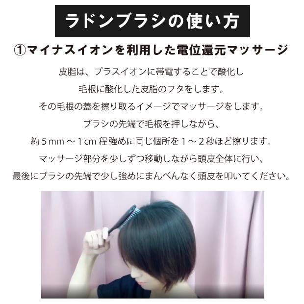 育毛ブラシ ラドン マイナスイオン エステブラシ ラジウム使用 ラドン