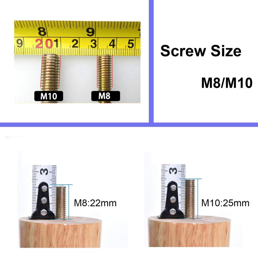 4個 家具脚 木製 15cm?20cm、ソファ 脚 M8?M10、Diy ソファー 交換、円錐形 ソファー/ベッド/キャビネット足の交換用、インストールが簡単、規格 ボルト付き : 海のストア ...