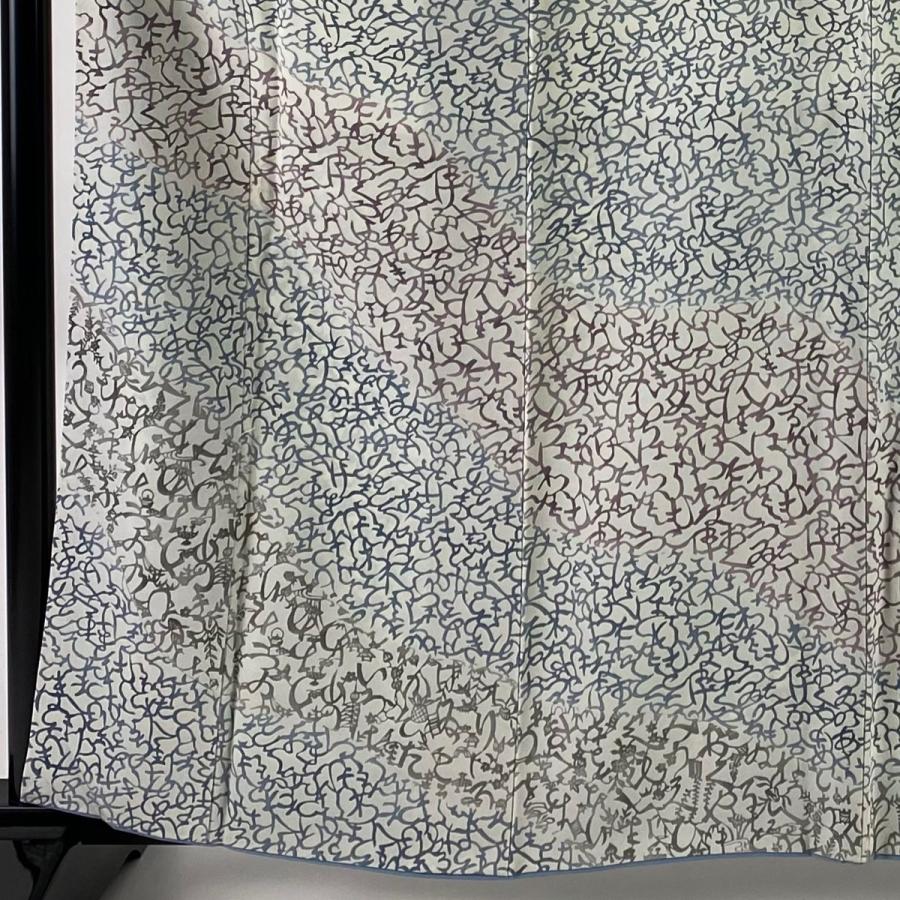 訪問着 身丈161cm 裄丈67.5cm L 袷 落款あり 文字文 草花 青灰色 正絹 秀品 中古 :1000055737134:リユースセレクトショップバイセル Yahoo!店 - 通販 ...