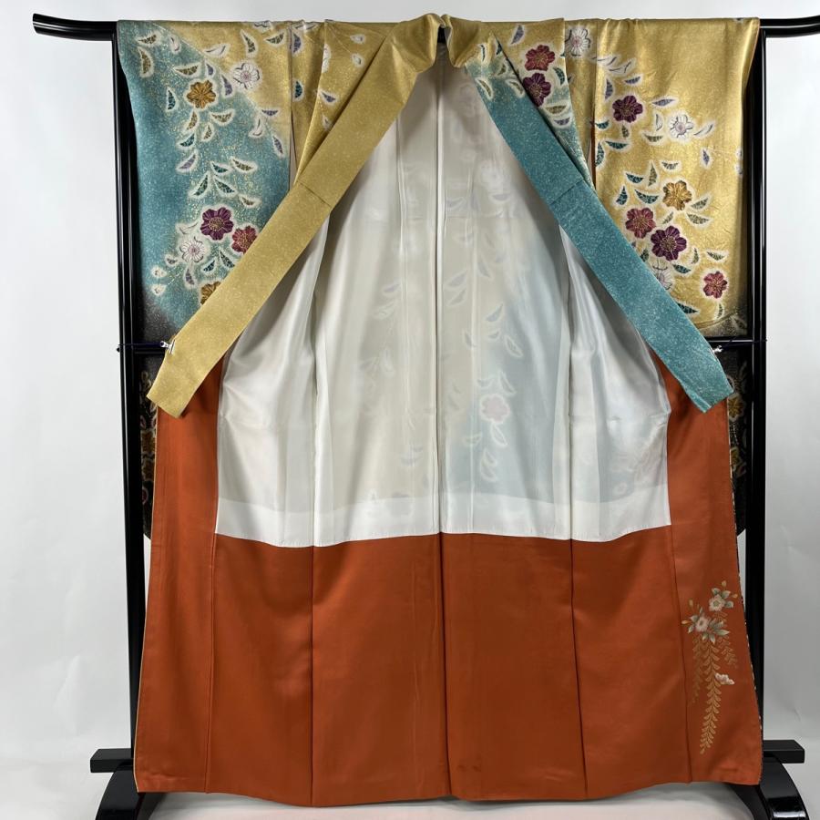 振袖 身丈167cm 裄丈68cm L 袷 枝垂れ桜 金彩 染め分け 青緑 正絹 美品 逸品 中古 : 1000058629429 : リユースセレクトショップバイセル Yahoo!店 ...