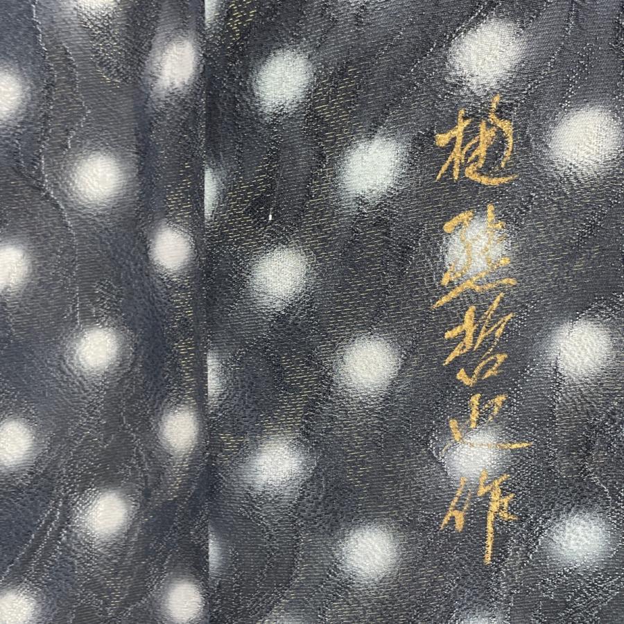 小紋 身丈173cm 裄丈69.5cm L 袷 樋熊哲也 落款あり ドット 幾何学 金通し 灰色 正絹 逸品 中古 : 1000059141739 : リユースセレクトショップバイセル ...