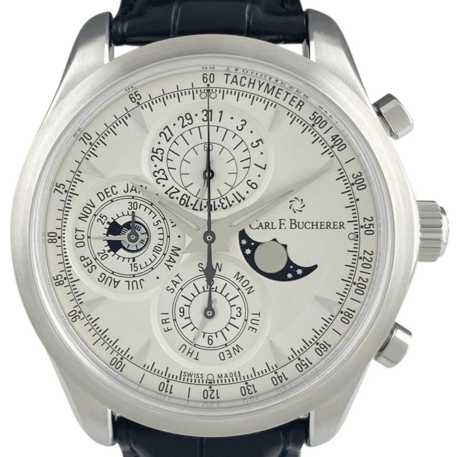 OH済 保証書 Carl F.Bucherer マネロ 150本限定 00.10906.08.13.01 SS レザー シルバー 中古 ラッピング可 : リユースセレクトショップバイセル ...