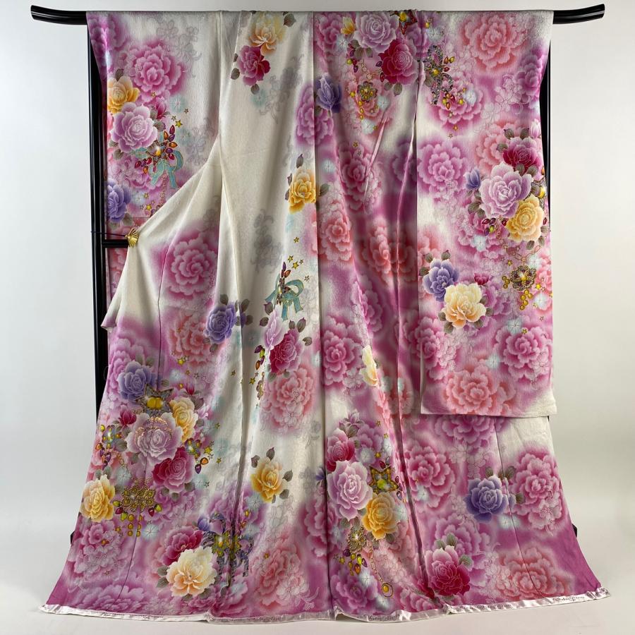 振袖 身丈180cm 裄丈74cm 未仕立て 仮絵羽 薔薇 星 銀通し ラメ箔 白 正絹 美品 逸品 中古 : 1000066161584 : リユースセレクトショップバイセル Yahoo!店 ...