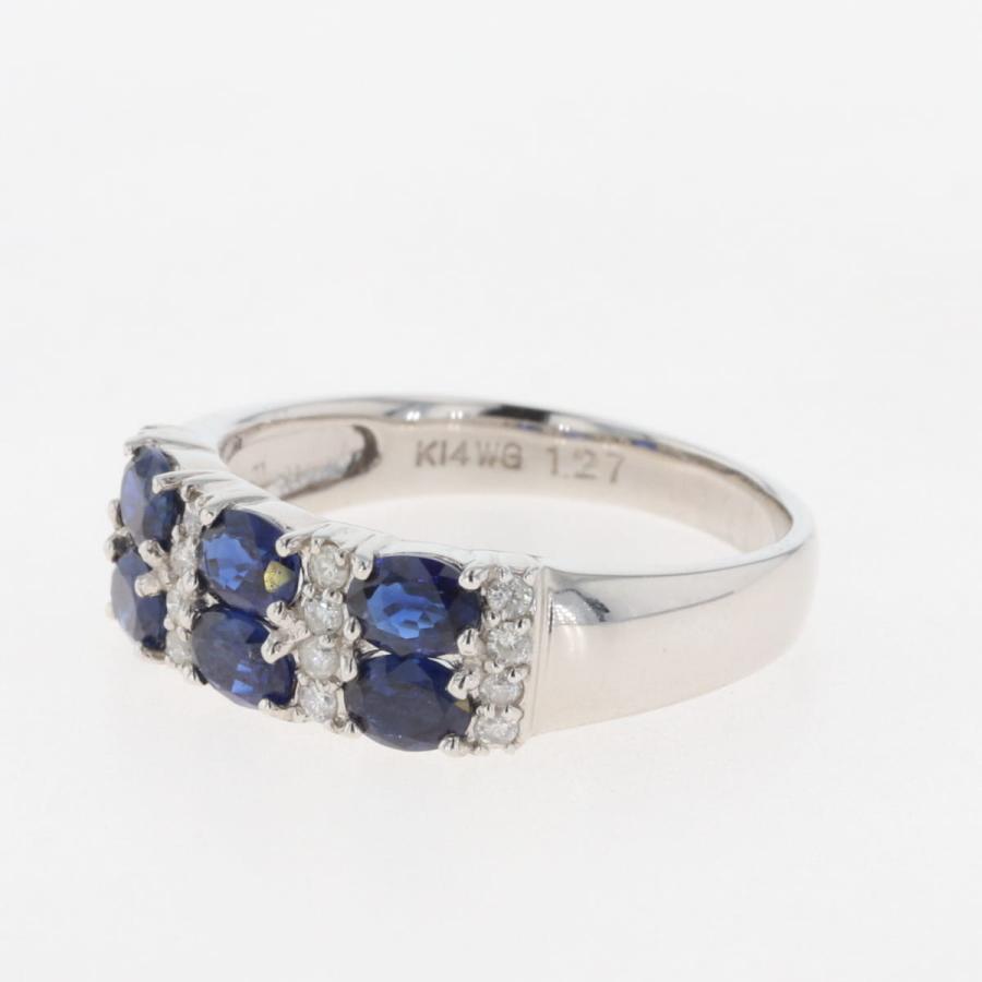 サファイア デザインリング WG ホワイトゴールド メレダイヤ 指輪 ダイヤモンド 13号 K14 レディース 中古 ラッピング可 : リユースセレクトショップバイセル Yahoo!店 ...