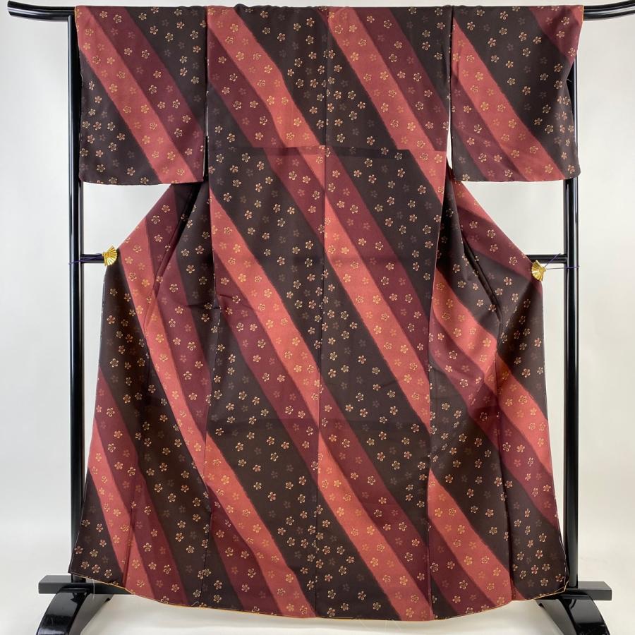 小紋 身丈164.5cm 裄丈67.5cm L 袷 洗える着物 花 斜縞 赤紫 化繊 美品 優品 中古 : 1000074426262 : リユースセレクトショップバイセル Yahoo!店 ...