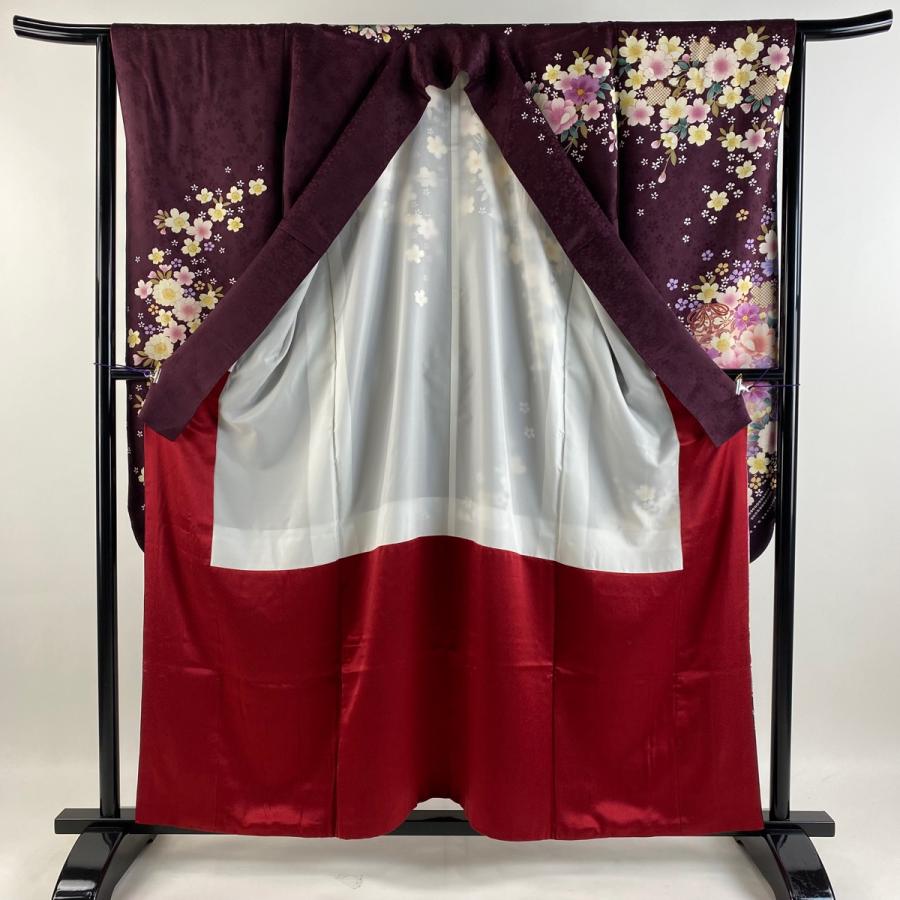振袖 身丈156cm 裄丈64.5cm M 袷 草花 金糸 金彩 紫 正絹 美品 名品 中古 :1000075392733:リユースセレクトショップバイセル Yahoo!店 - 通販 ...