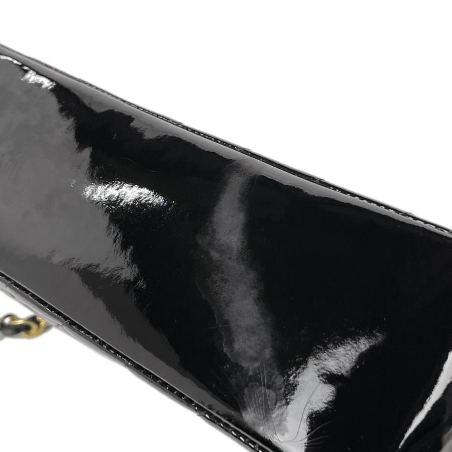 シャネル CHANEL Vステッチ チェーン ショルダーバッグ ココマーク Wチェーン シェブロン エナメル ブラック レディース 中古 : 1000075578441 : リユースセレクト ...