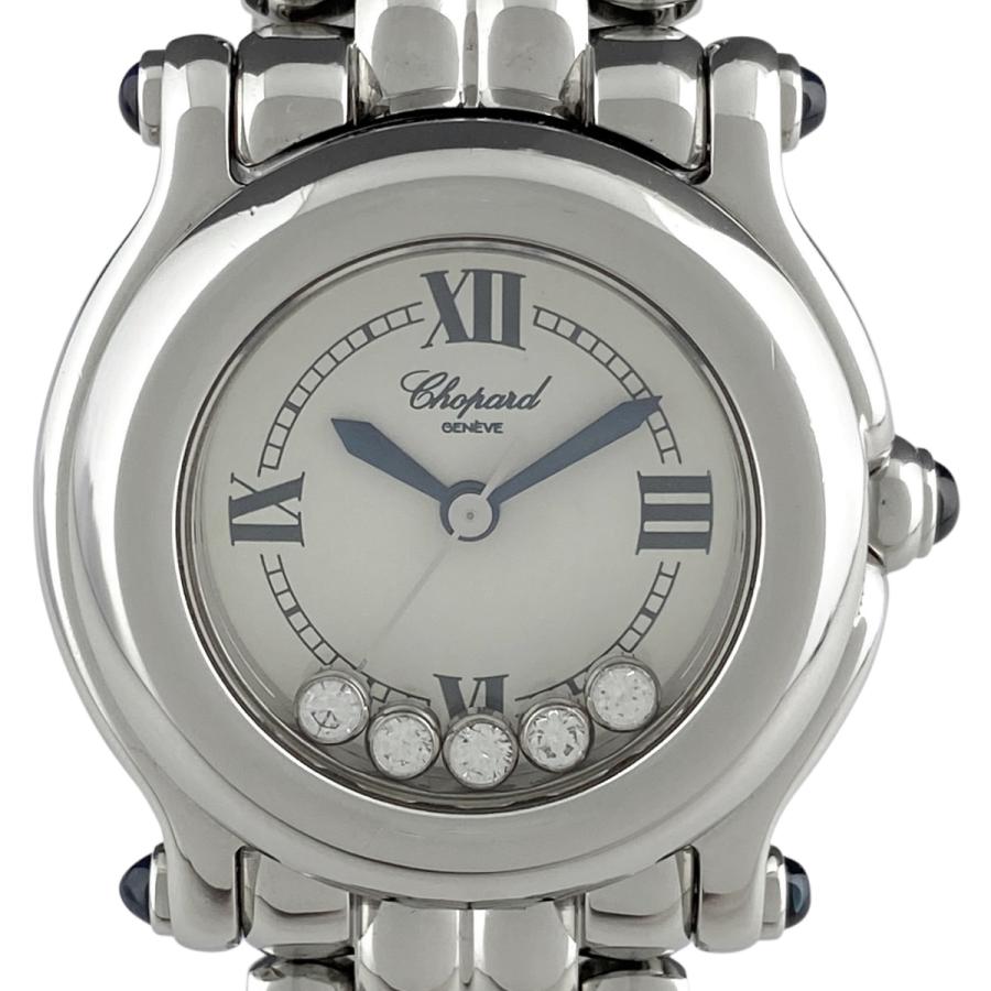 Chopard ショパール ハッピースポーツ 5Pダイヤ 27/8250-23 腕時計 SS ダイヤモンド クォーツ ホワイト レディース 中古 ラッピング可 : リユースセレクトショップバイ ...
