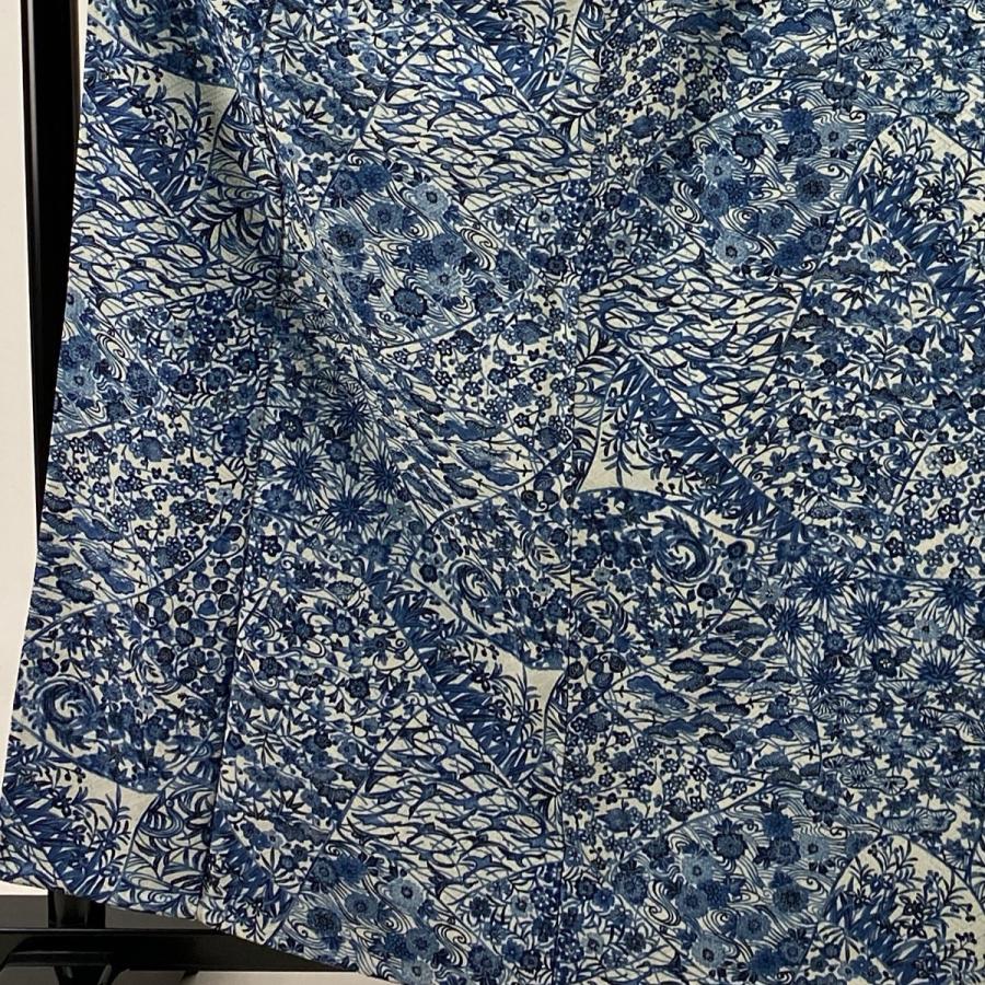 小紋 身丈162cm 裄丈65.5cm M 単衣 松竹梅 流水 紺色 正絹 美品 秀品 中古 : リユースセレクトショップバイセル Yahoo!店 - 通販 - Yahoo!ショッピング