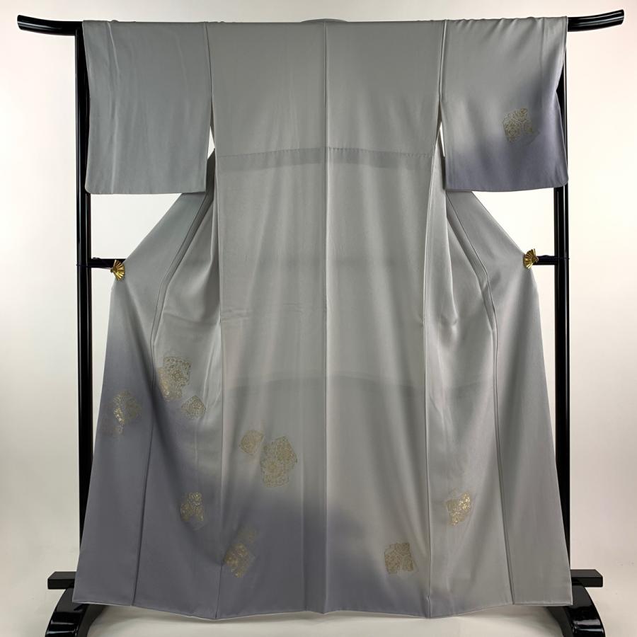 付下げ 身丈164.5cm 裄丈66cm M 袷 破れ色紙 草花 金銀糸 ぼかし 灰色 正絹 秀品 中古 : 1000076357908 : リユースセレクトショップバイセル Yahoo!店 ...